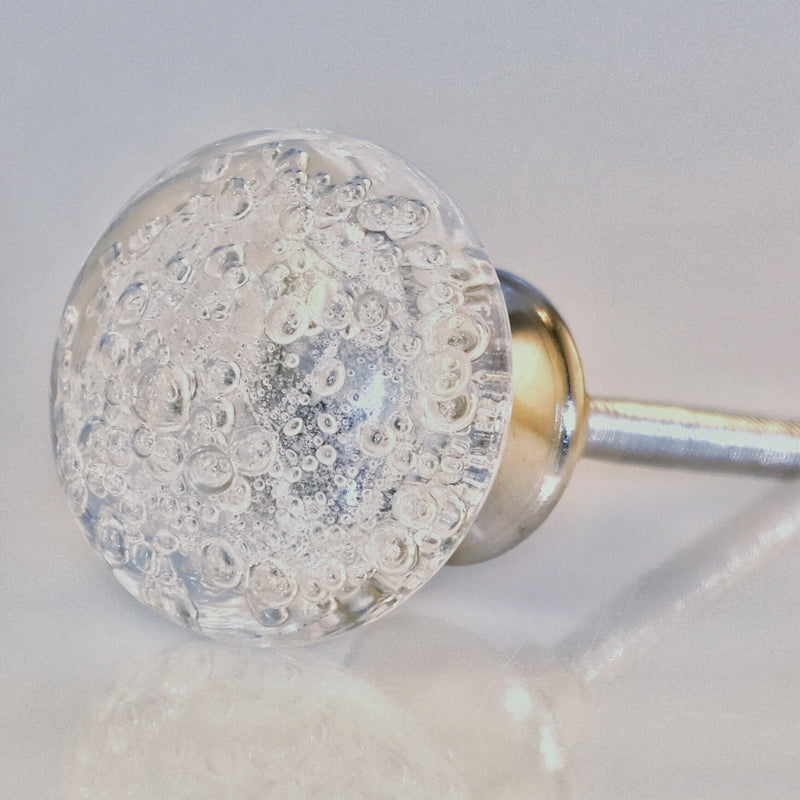 Blue and Clear Glass Hexagon Knob | Charleston Knob Company - CHARLESTONKNOBCO